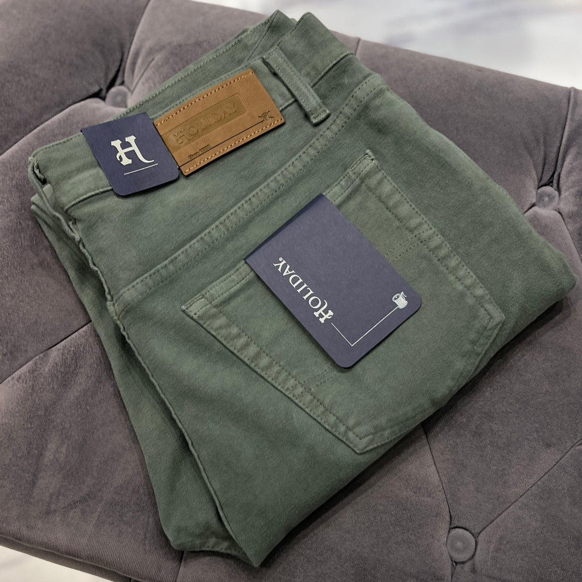 Sage Moleskin Plat Jeans